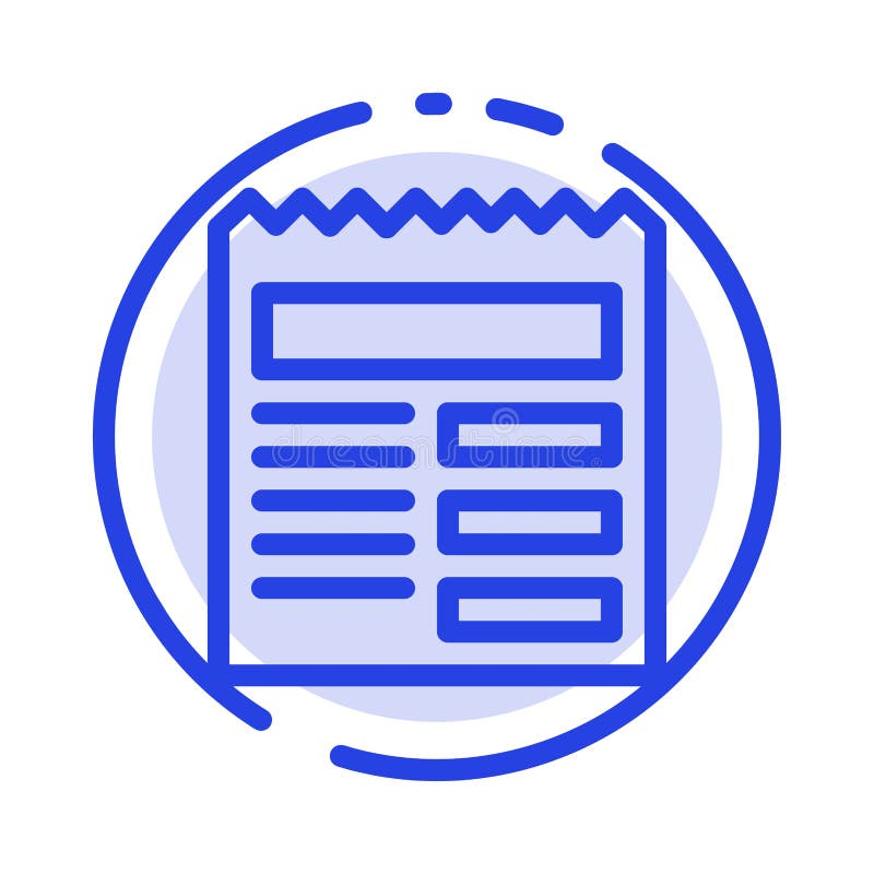 Document, Text, Basic, Ui Blue Dotted Line Line Icon Stock Vector ...