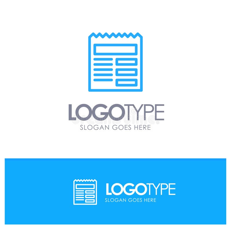 Document, Text, Basic, Ui Blue Solid Logo with Place for Tagline Stock ...
