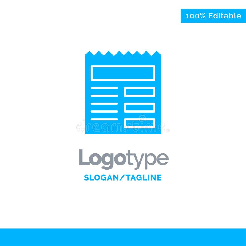 Document, Text, Basic, Ui Blue Solid Logo Template. Place for Tagline ...