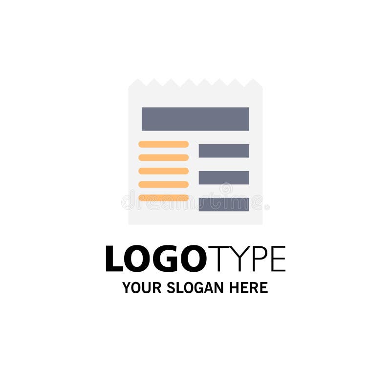 Document, Text, Basic, Ui Business Logo Template. Flat Color Stock ...
