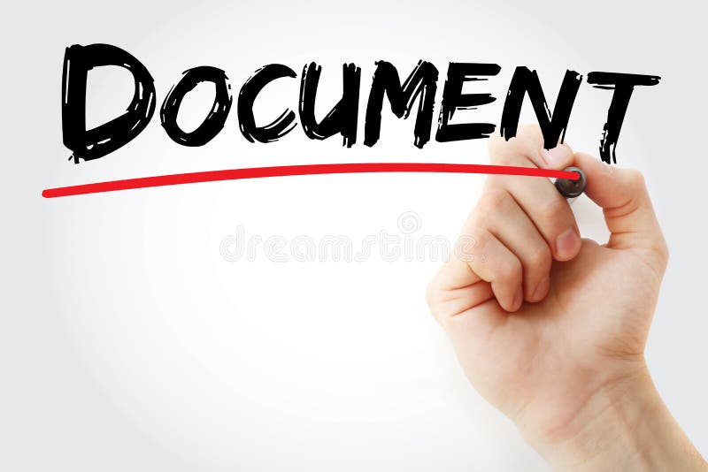 Document Text with Marker, Concept Background Stock Image - Image of ...