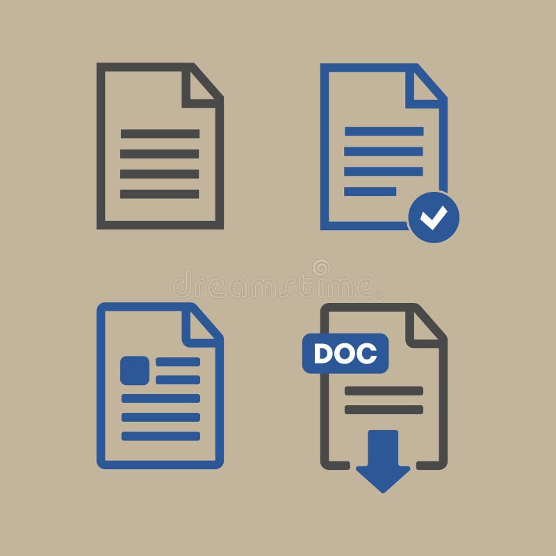 Document Text, Symbol Pdf Web Format Information. Document Icons Stock ...