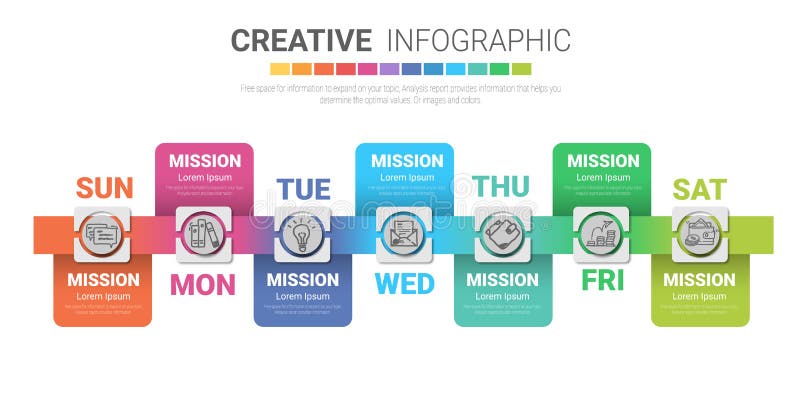 Time Line, Timeline Business for 7 Day, Week, Timeline Infographics ...