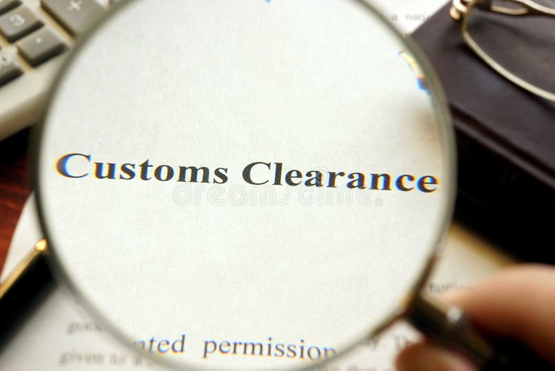 Customs Clearance Stamp on a Side of Box Stock Photo - Image of stamp ...