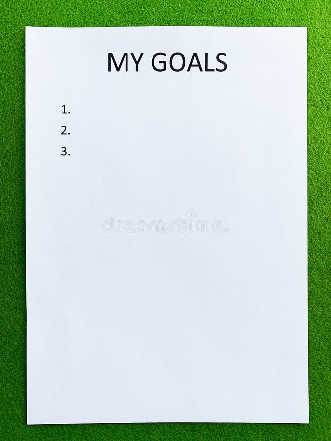 Document with Title My Goals, Top View. Stock Image - Image of 2020 ...