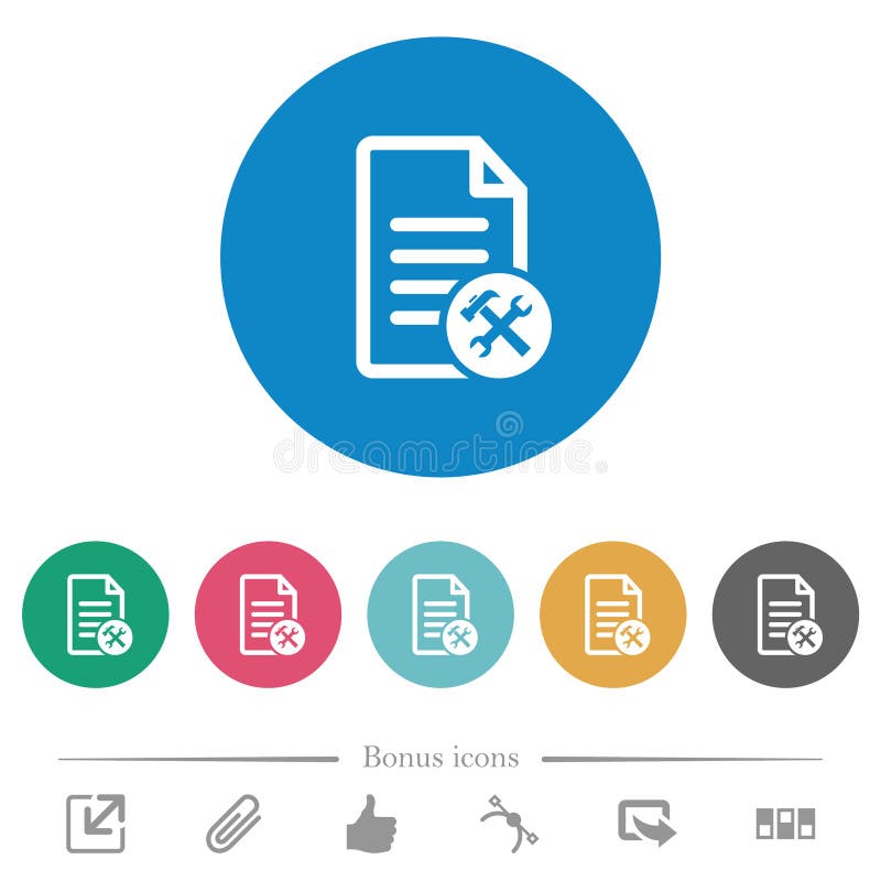 Document Tools Flat Round Icons Stock Vector - Illustration of symbol ...