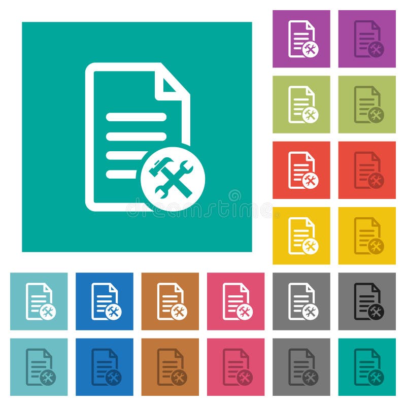Document Tools Square Flat Multi Colored Icons Stock Vector ...
