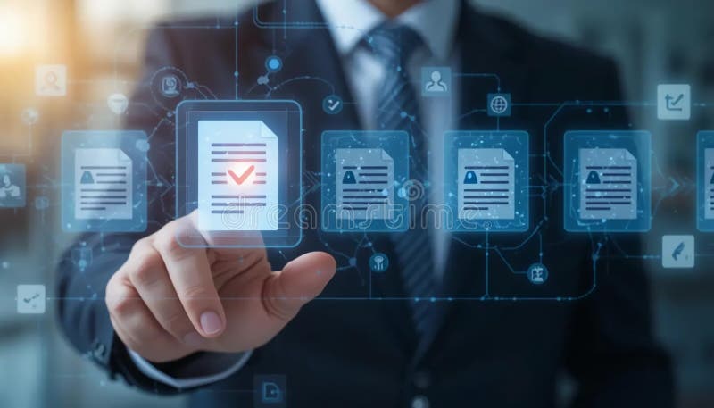 Document Touchfull Screen Art Stock Illustration - Illustration of ...