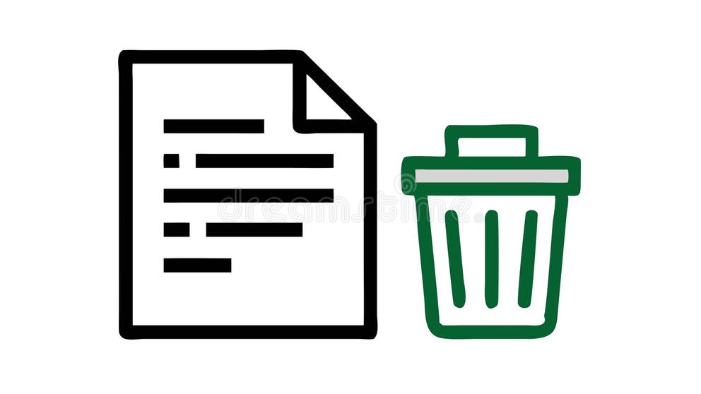 Document with Trash Can Icon, Delete File, Vector Design Generative AI ...