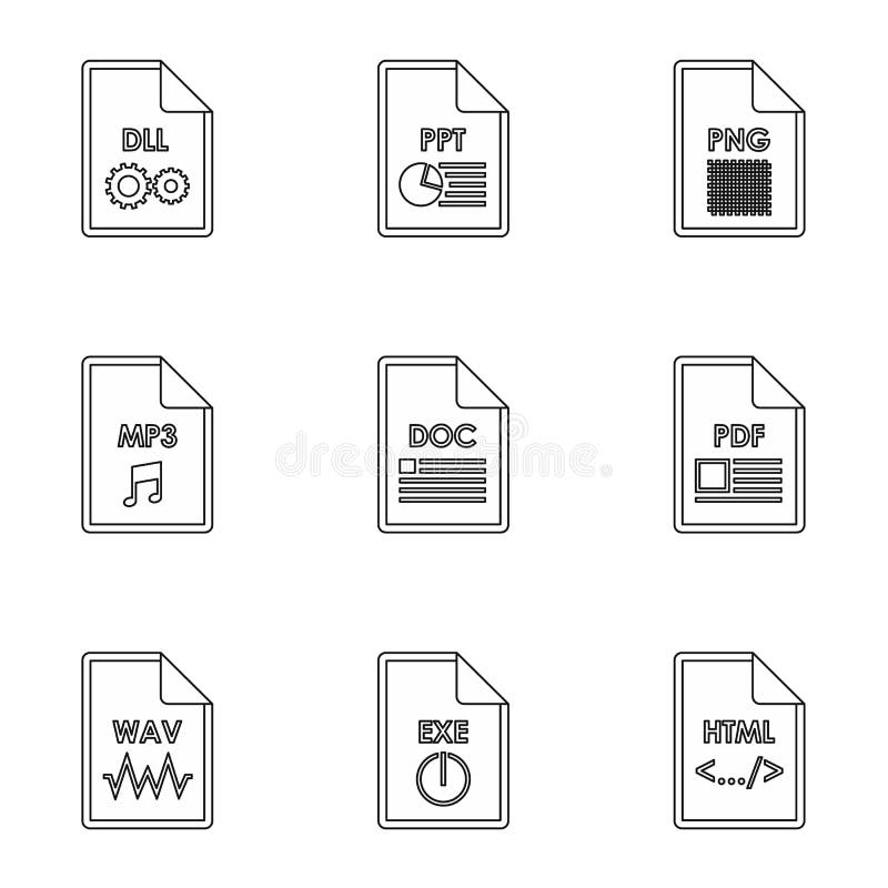 Document Types Icons Stock Illustrations – 1,371 Document Types Icons ...