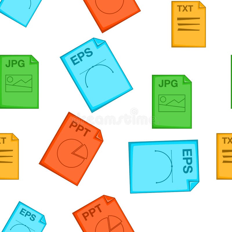 Document Types Pattern, Cartoon Style Stock Vector - Illustration of ...