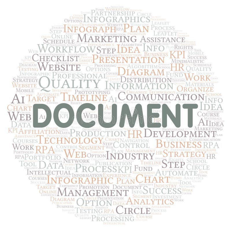Document Typography Word Cloud Create with the Text only. Stock ...
