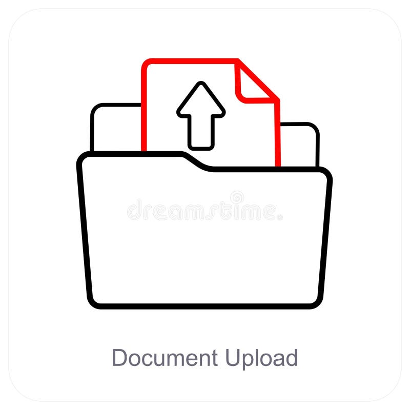 Document Upload and Folder Icon Concept Stock Vector - Illustration of ...