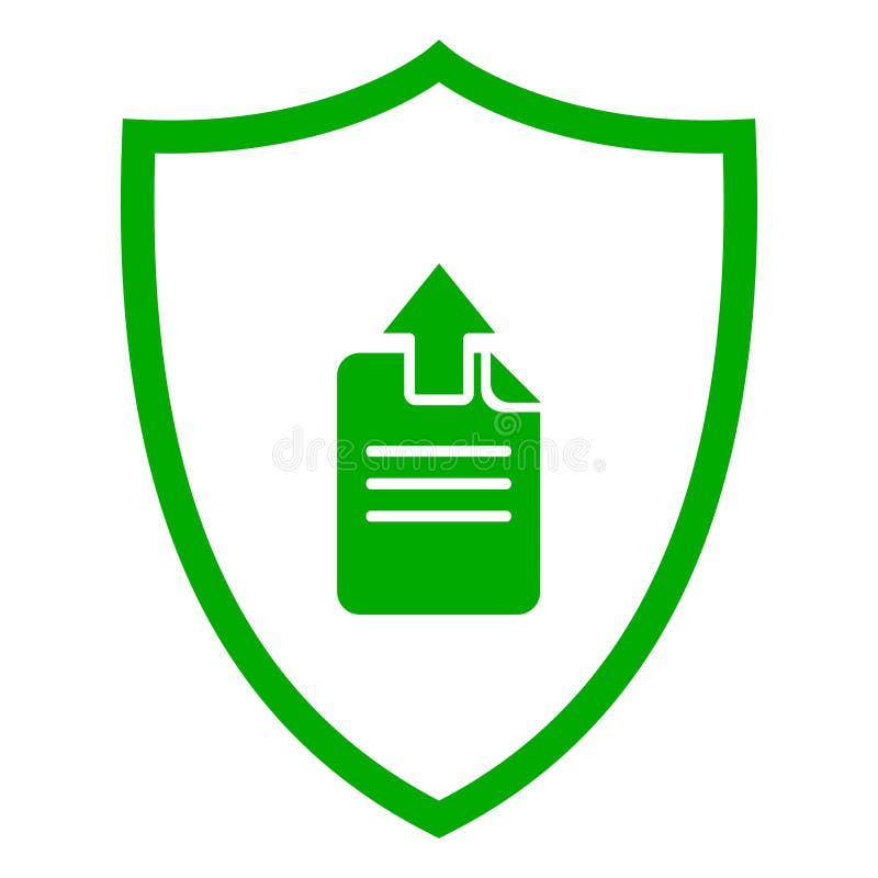 Document upload and shield stock vector. Illustration of safe - 164901796