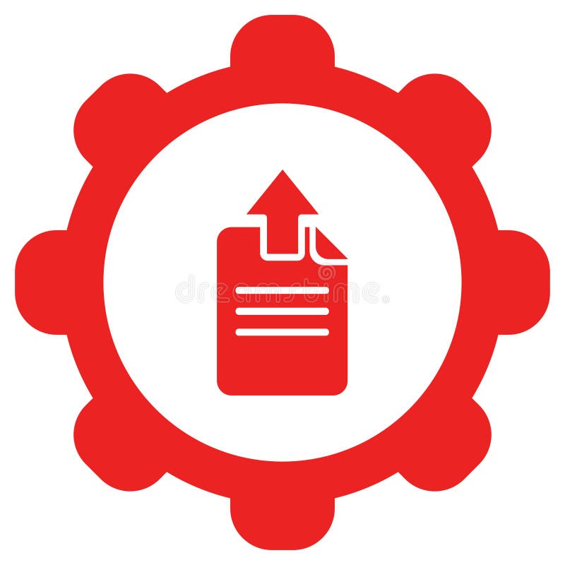 Document upload and wheel stock vector. Illustration of gear - 245779516