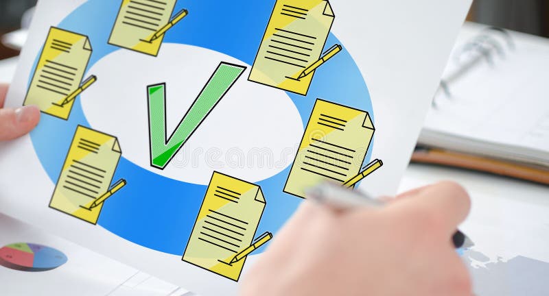 Document Validation Concept on a Paper Stock Photo - Image of contract ...