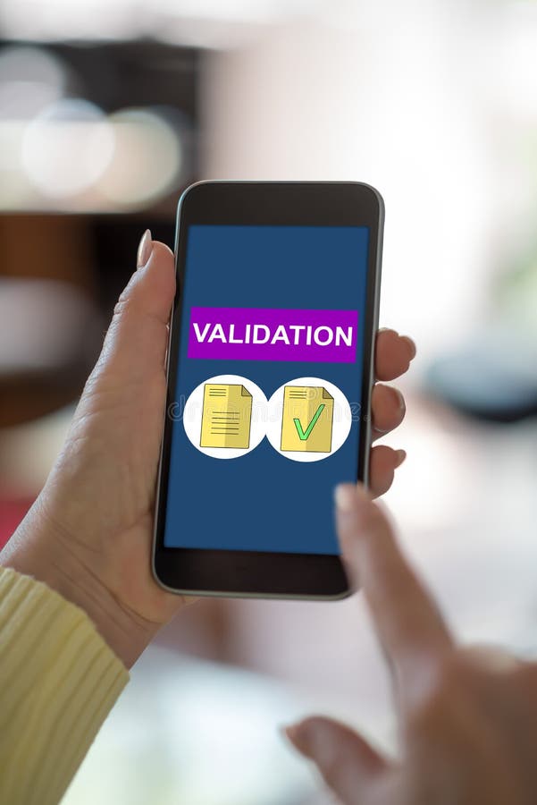 Document Validation Concept on a Smartphone Stock Image - Image of ...