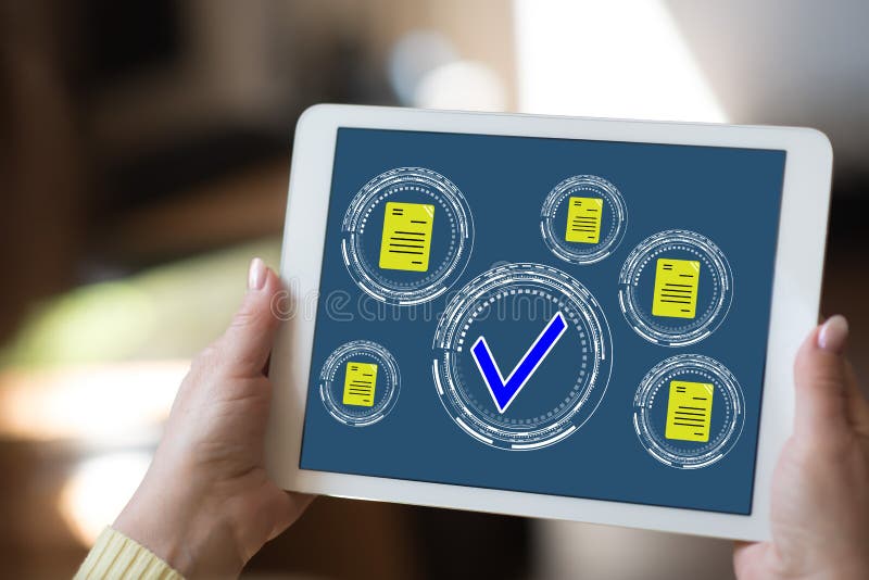 Document Validation Concept on a Tablet Stock Image - Image of project ...