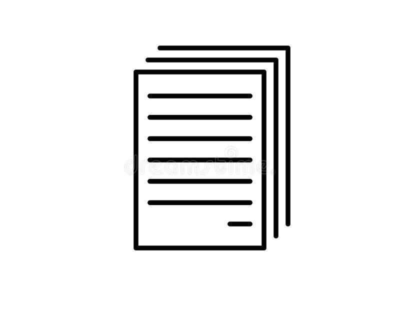 Document Vector Icon. Black Illustration Isolated on White Background ...