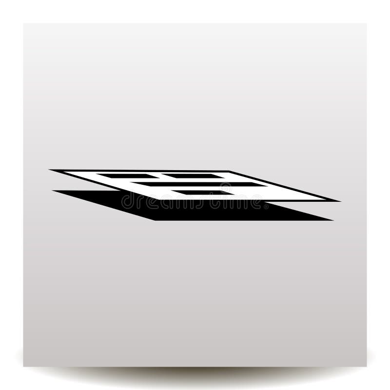 Document Vector Icon on a Realistic Paper Background with Shadow Stock ...