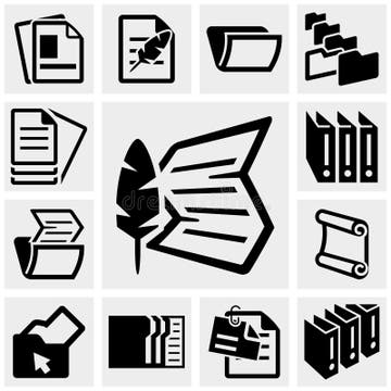 Document Icons Set Gray Stock Illustrations – 4,601 Document Icons Set ...