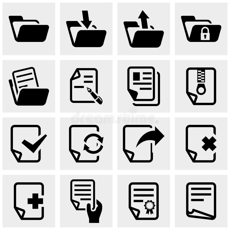 Document Icons , Paper and File Icon Set Stock Vector - Illustration of ...