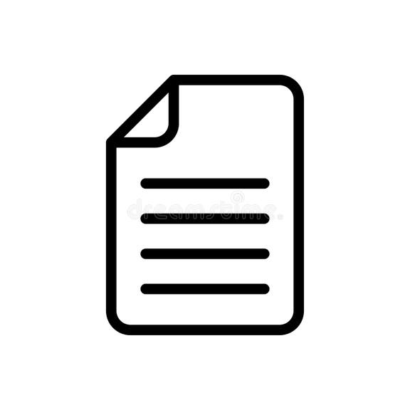 Document Vector Thin Line Icon Stock Vector - Illustration of envelopment, business: 196822123