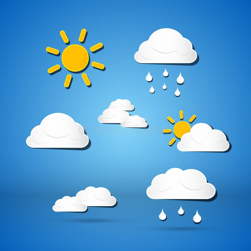 Verschillende Soorten Weer Dag En Nacht Vlakke Vectorillustratie ...