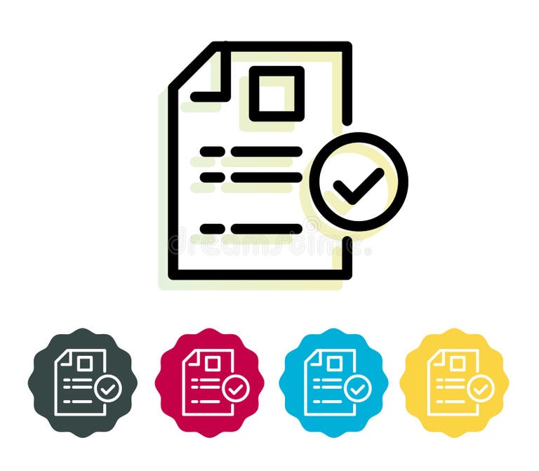 Document Verification - Icon Stock Illustration - Illustration of ...