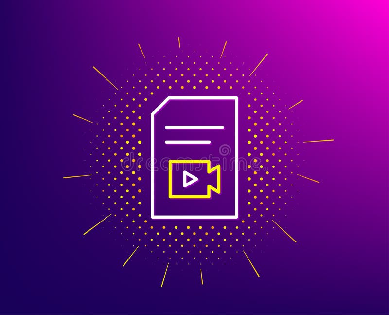 Document with Video Line Icon. Vlog File Sign. Vector Stock Vector ...