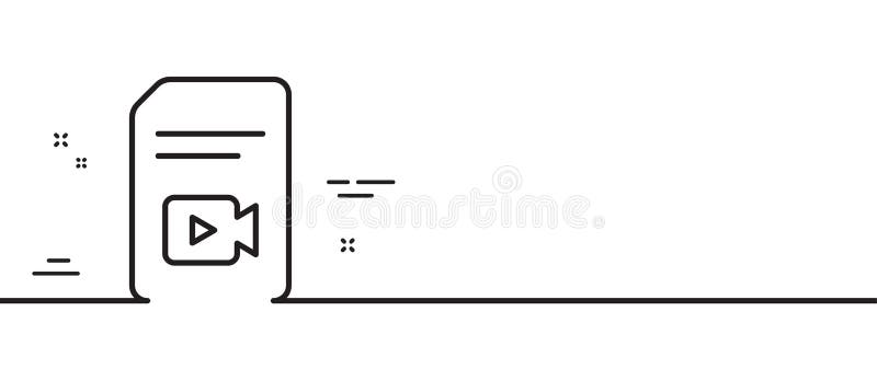 Document with Video Line Icon. Vlog File Sign. Minimal Line Pattern ...