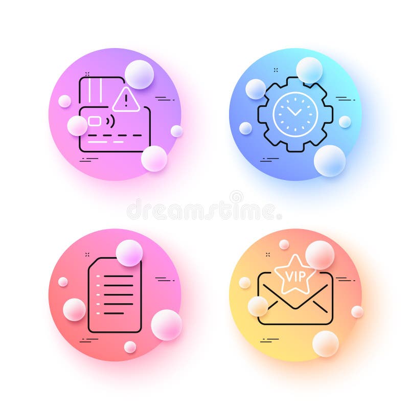 Document, Vip Mail and Time Management Minimal Line Icons. for Web ...