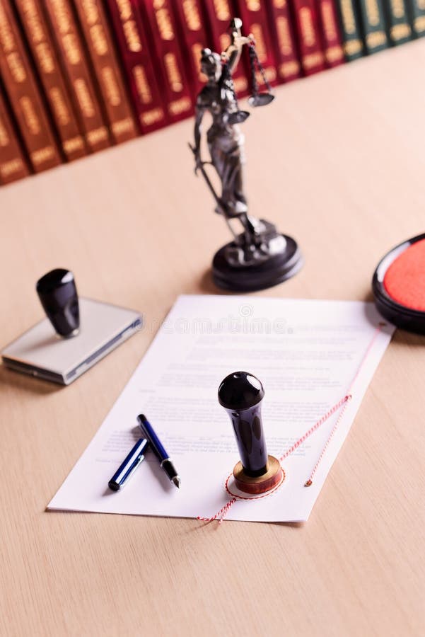 The Document Waiting for the Signature of a Notary. Stock Photo - Image ...
