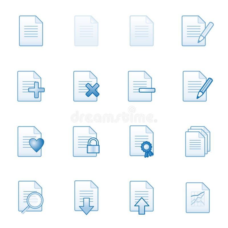 Blue Line Documents Icons stock vector. Illustration of arrow - 70742116