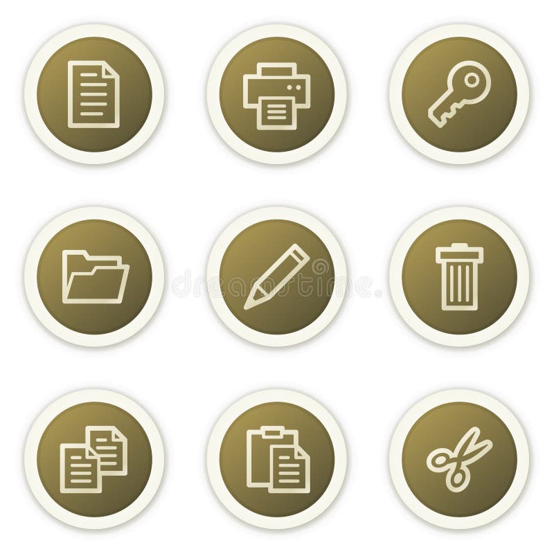 Document web icons set 1 stock vector. Illustration of pictogram - 12947355