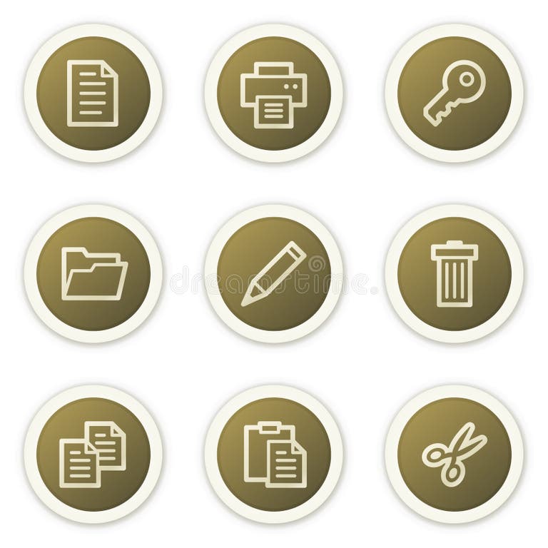 Document web icons set 1 stock vector. Illustration of pictogram - 12947355