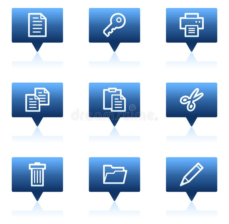 Document Web Icons Set 1, Blue Speech Bubbles Stock Illustration ...