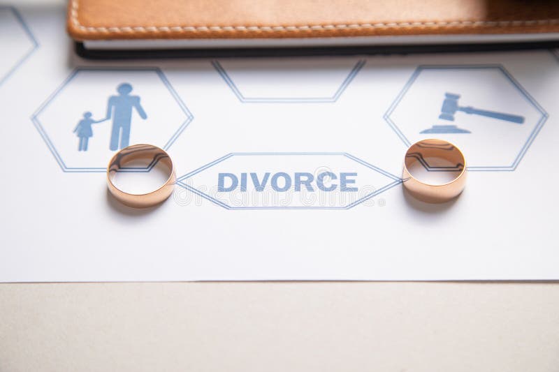 Document and Wedding Rings. Divorce Stock Illustration - Illustration ...