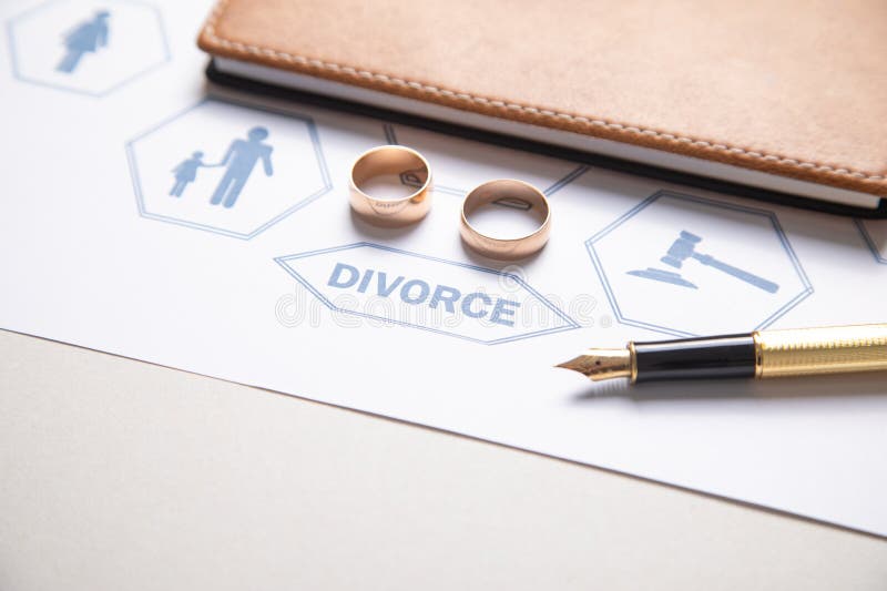 Document and Wedding Rings. Divorce Stock Illustration - Illustration ...