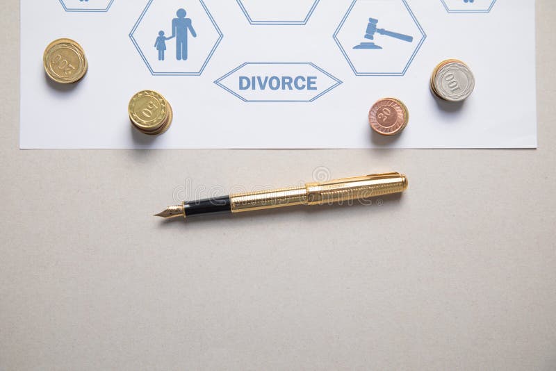 Document and Wedding Rings. Divorce Stock Illustration - Illustration ...