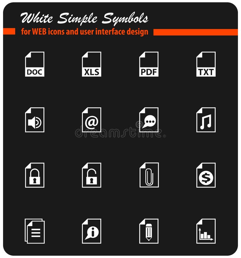 Document icon set stock vector. Illustration of information - 131514546