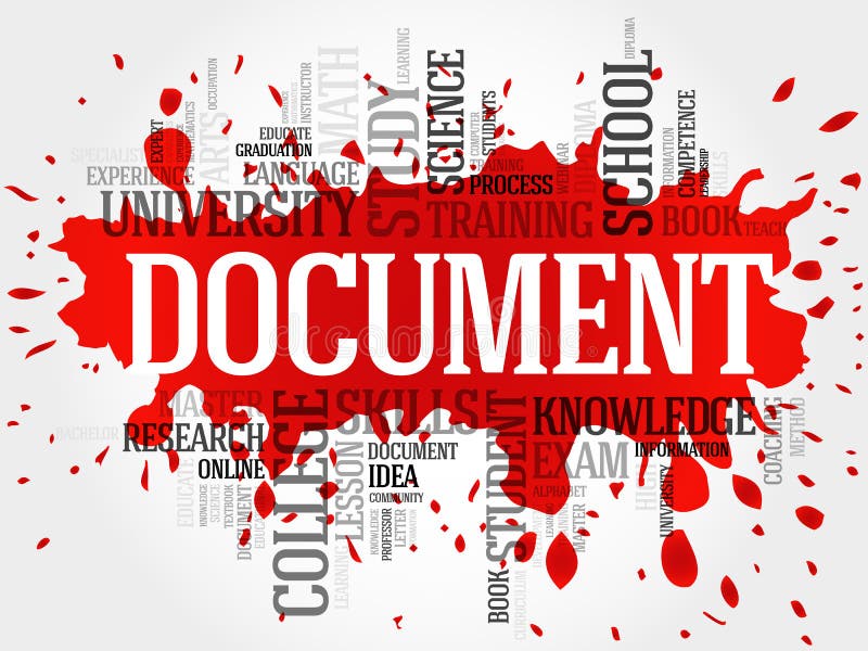 DOCUMENT word cloud stock illustration. Illustration of programs ...