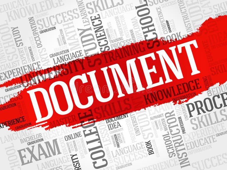 DOCUMENT word cloud stock illustration. Illustration of management ...