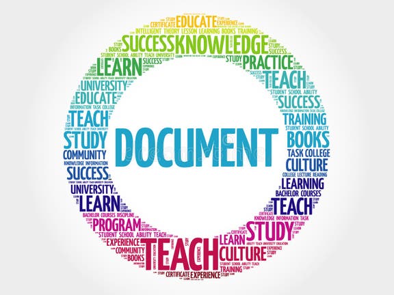 DOCUMENT word cloud stock illustration. Illustration of programs ...
