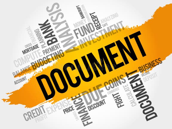 DOCUMENT word cloud stock illustration. Illustration of cloud - 199791959