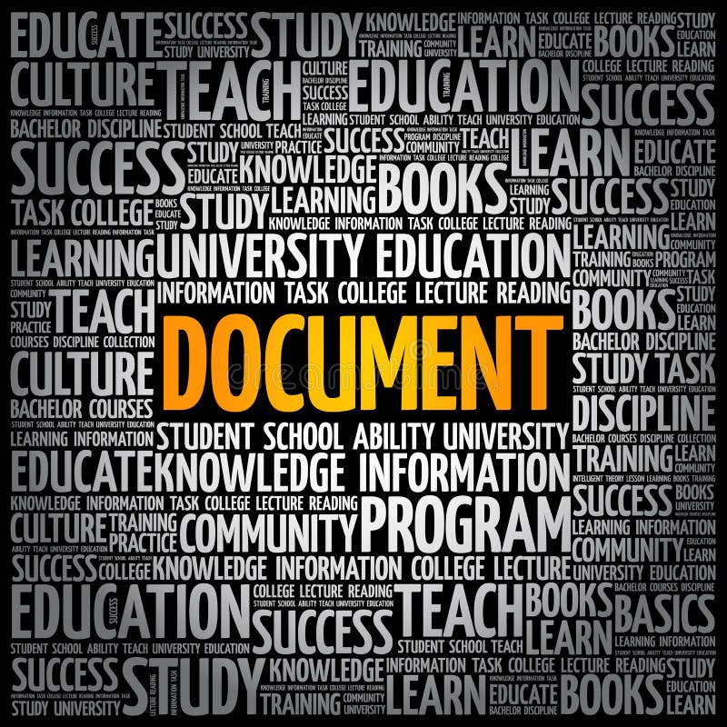 DOCUMENT Word Cloud Collage Stock Illustration - Illustration of school ...