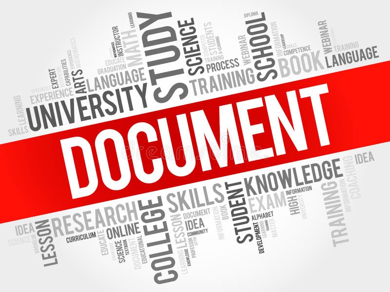 DOCUMENT Word Cloud Collage Stock Illustration - Illustration of ...