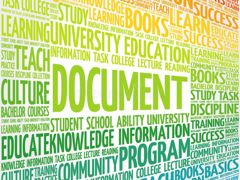 DOCUMENT Word Cloud Collage Stock Illustration - Illustration of ...