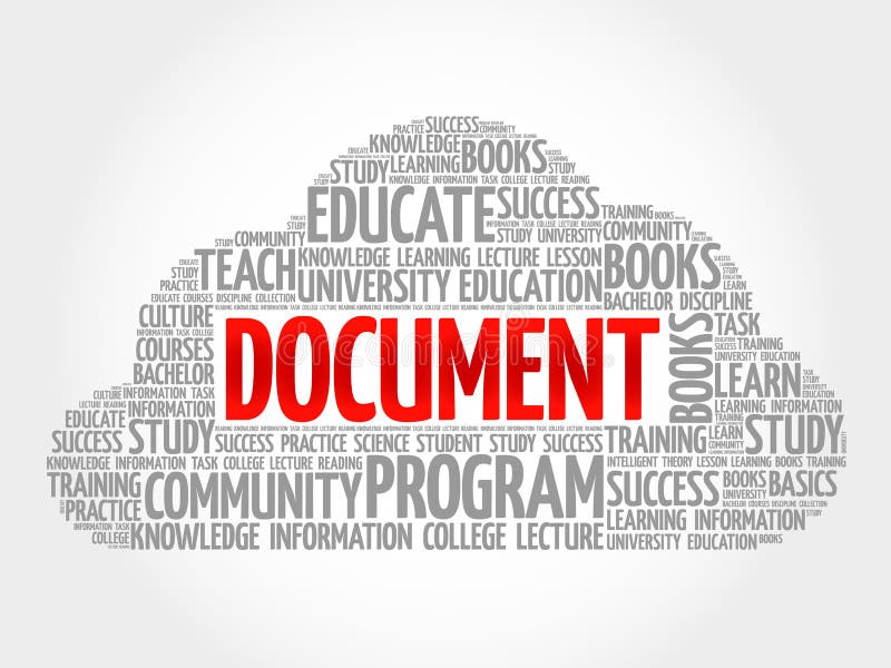 DOCUMENT Word Cloud Collage Stock Illustration - Illustration of ...