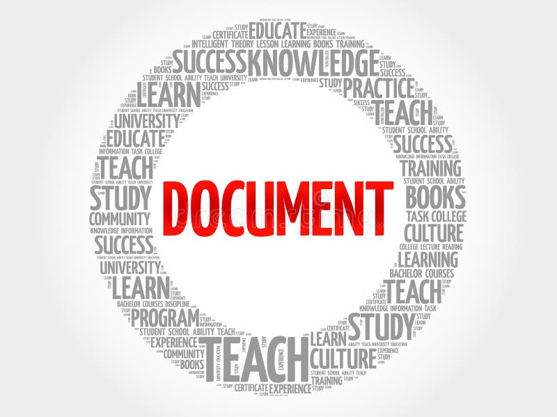 DOCUMENT Word Cloud Collage Stock Illustration - Illustration of ...